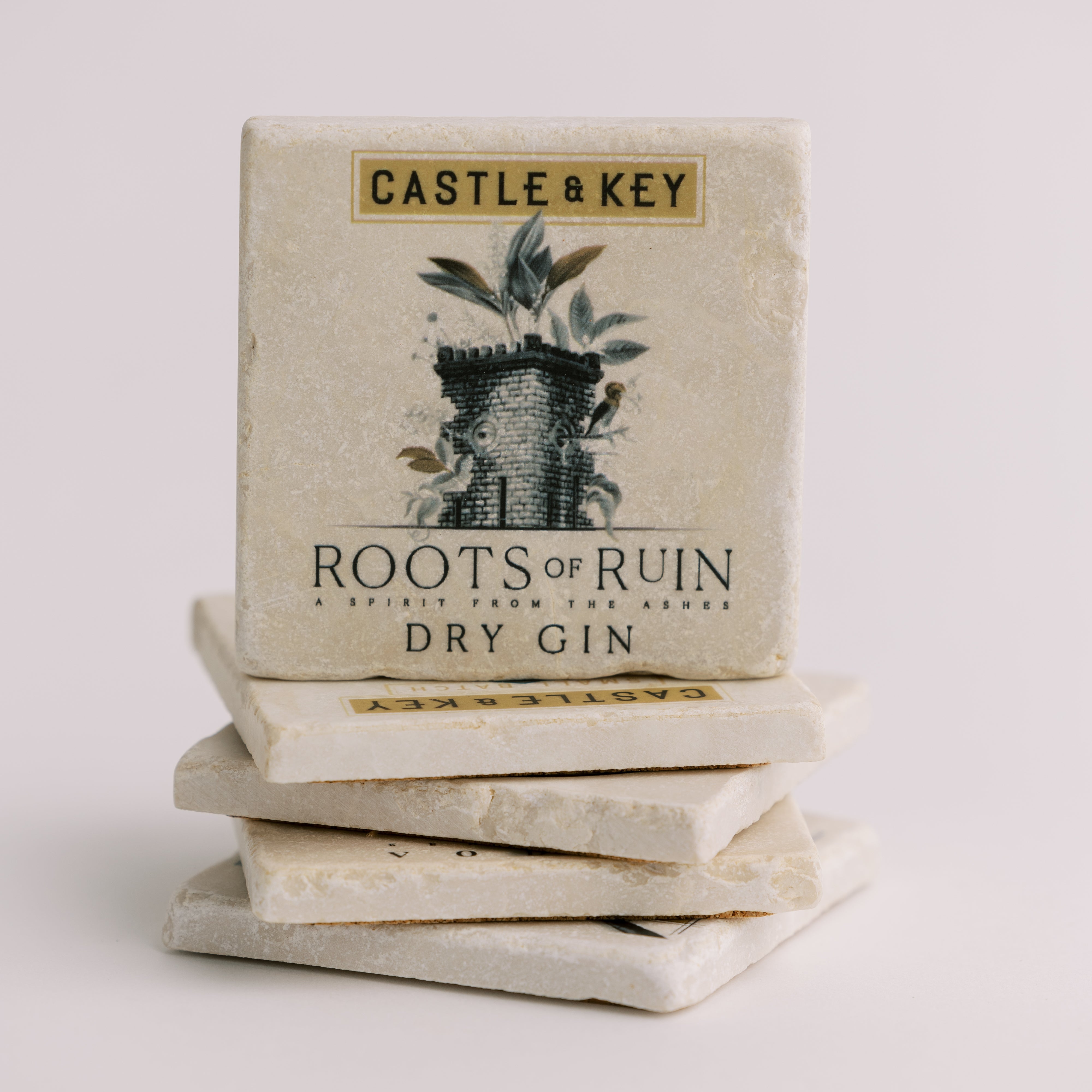 Roots of Ruin Gin Ceramic Coaster – Castle & Key Distillery